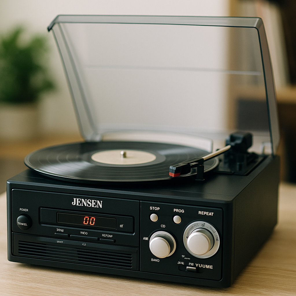 Jensen JTA-475B 3-Speed Turntable with CD, AM/FM Stereo Radio Review ...